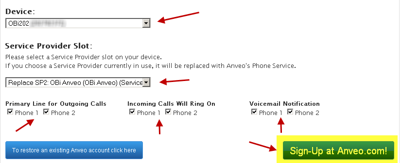 Anveo Special for OBITALK users